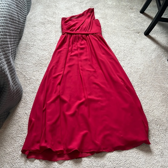 Alfred Angelo | Dresses | Red One Shoulder Empire Waist Alfred Angelo ...